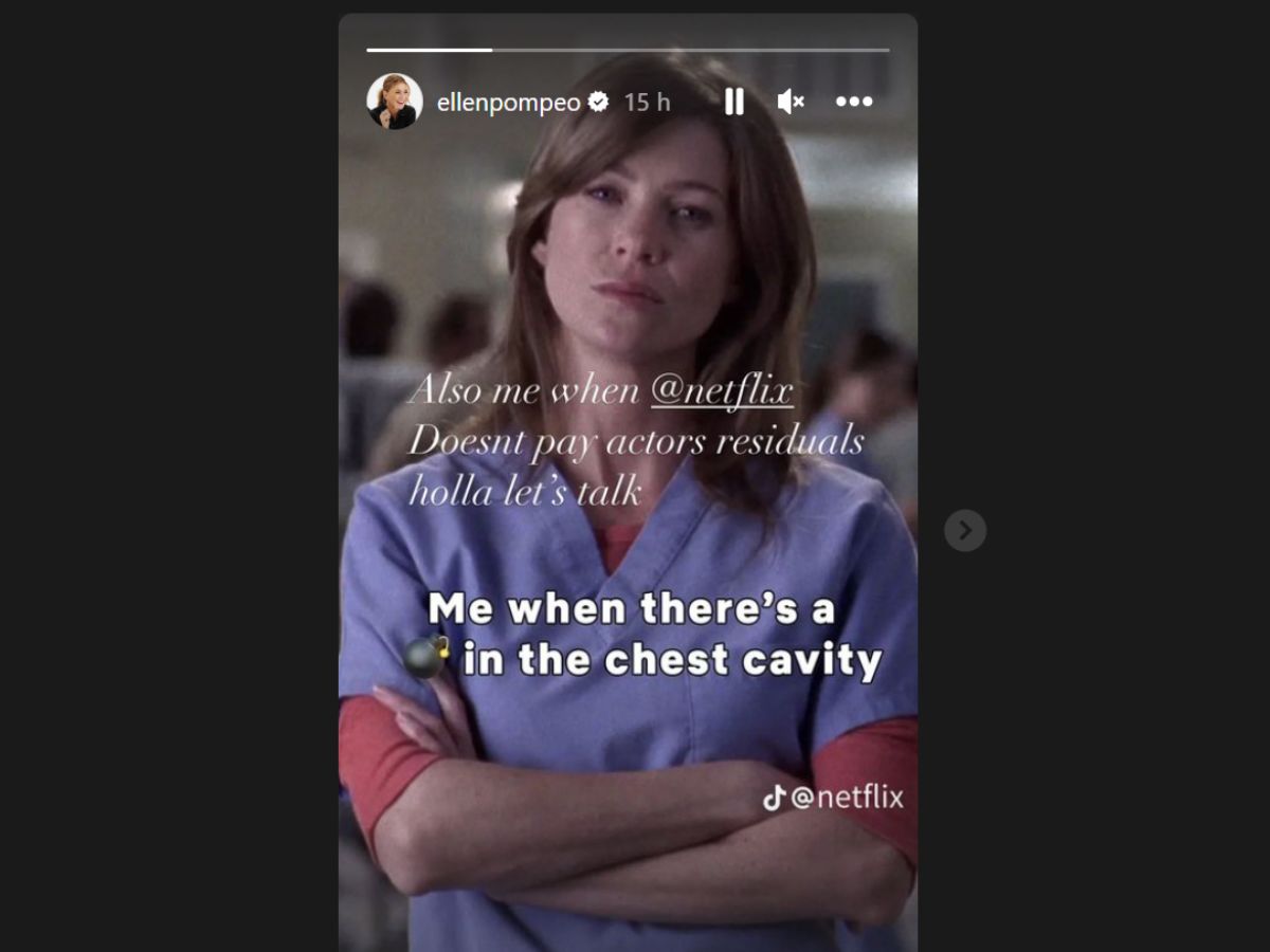 Greve dos atores: Netflix faz meme com Meredith e leva invertida de Ellen Pompeo